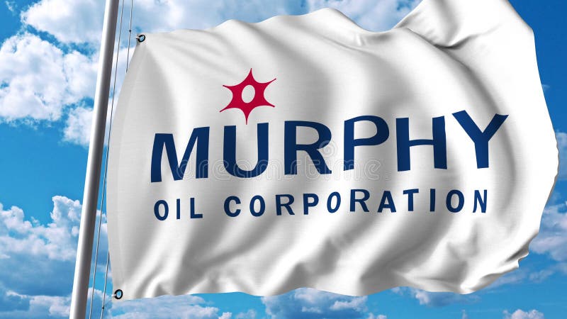 Waving Flag with Murphy Oil Logo. Editoial 3D Rendering Editorial Stock ...
