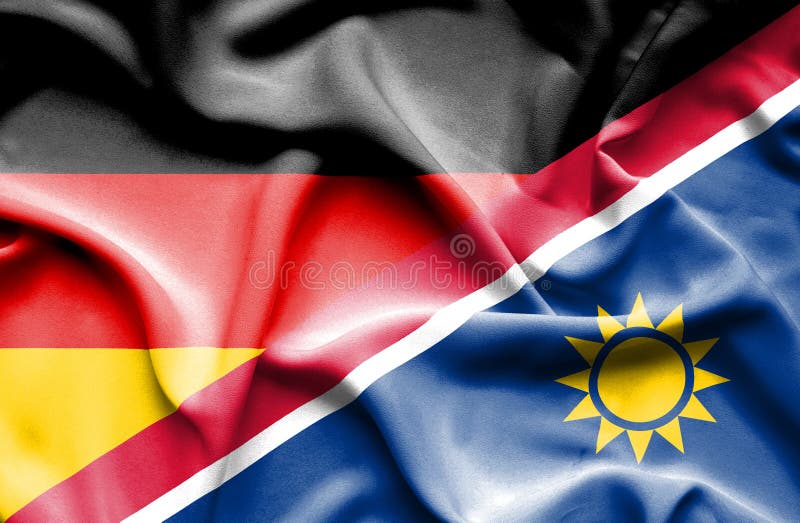 Namibia and Germany Flags Crossed and Waving Flat Style. Official ...