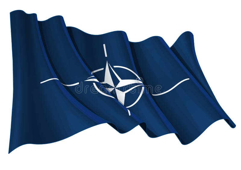 Waving Flag of NATO stock vector. Illustration of arms - 243142509