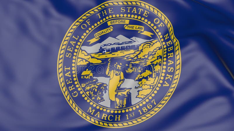Waving Flag of Nebraska State. 3D Rendering Stock Photo - Image of sign ...