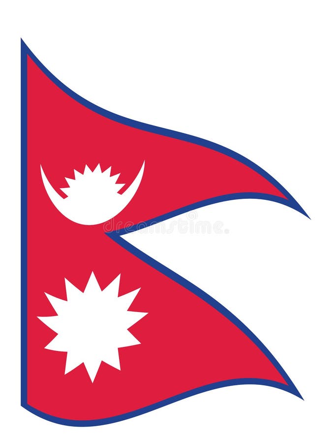 Nepal Waving National Flag. Modern Unusual Shape. Design Template For ...