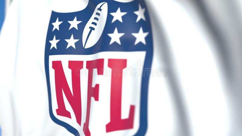 Flying Flag with NFL Logo, Close-up. Editorial Loopable 3D Animation ...