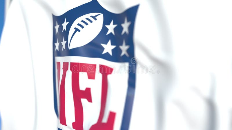 Flying Flag with NFL Logo, Close-up. Editorial 3D Rendering Editorial ...