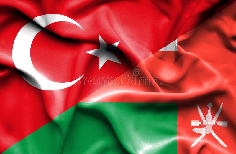 Waving Flag of Oman and Turkey Stock Illustration - Illustration of ...