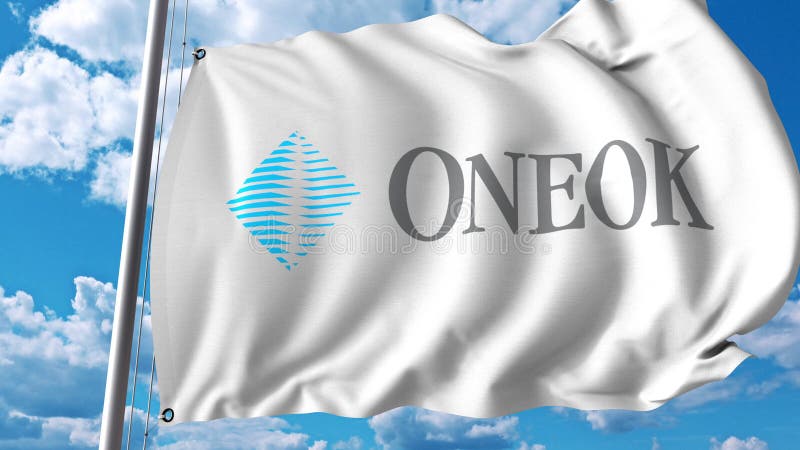 Waving Flag with ONEOK Logo. 4K Editorial Animation Stock Footage ...