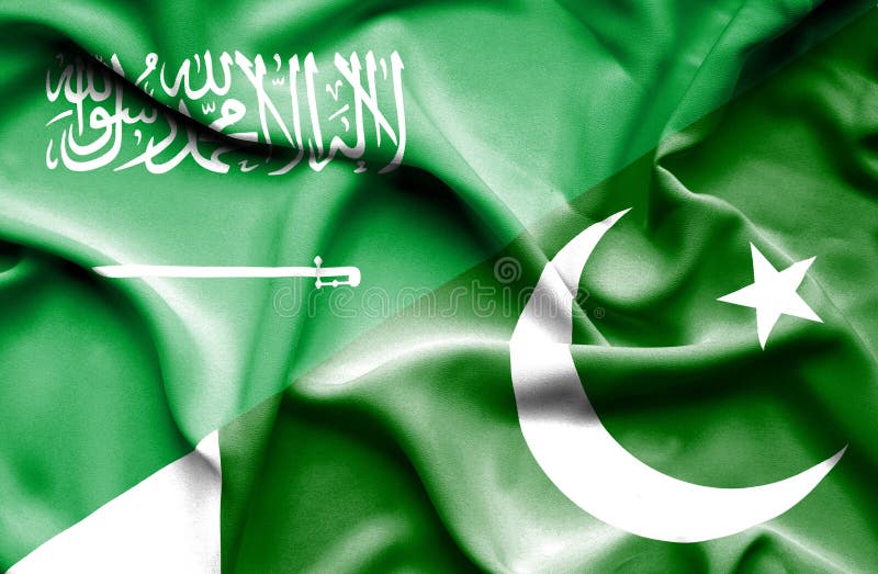 Pakistan and Saudi Arabia Flags. Vector Illustration. Stock ...