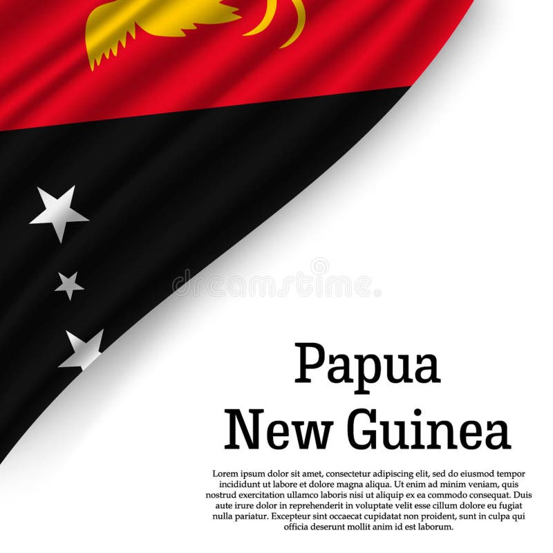 Waving Flag of Papua New Guinea Stock Illustration - Illustration of ... Waving Flag of Papua New Guinea Stock Illustration - Illustration of ...
