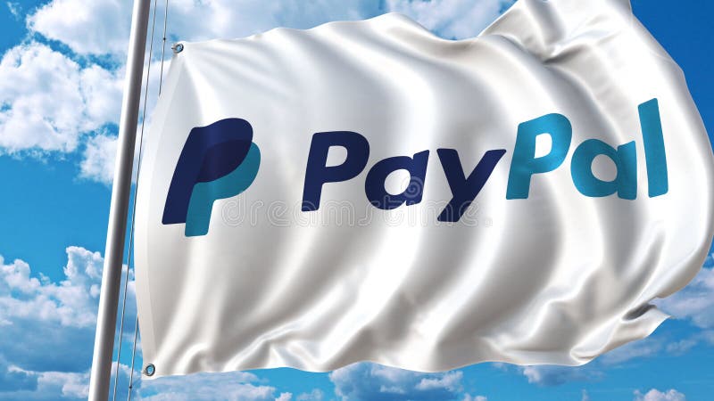 PayPal Logo on the Wall of the Server Room. Editorial 3D Rendering ...