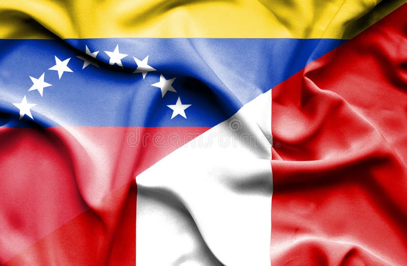 Waving Flag of Peru and Venezuela Stock Illustration - Illustration of ...