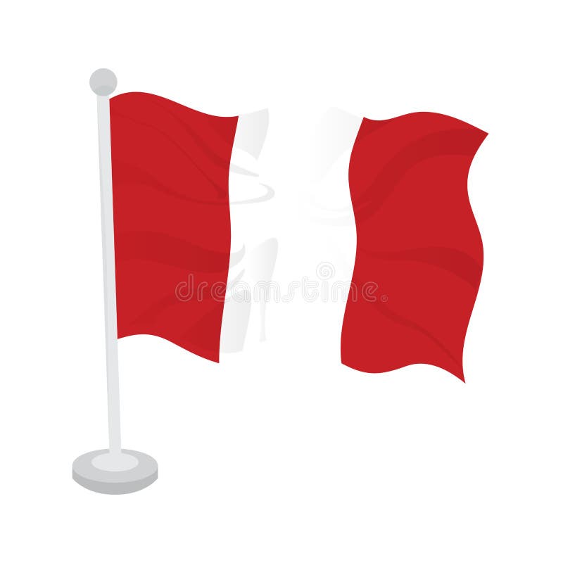 Waving flag of Peru stock vector. Illustration of flag - 142881625
