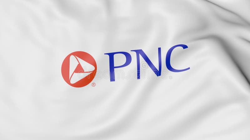 Waving Flag with PNC Financial Services Logo. Editorial 3D Rendering ...