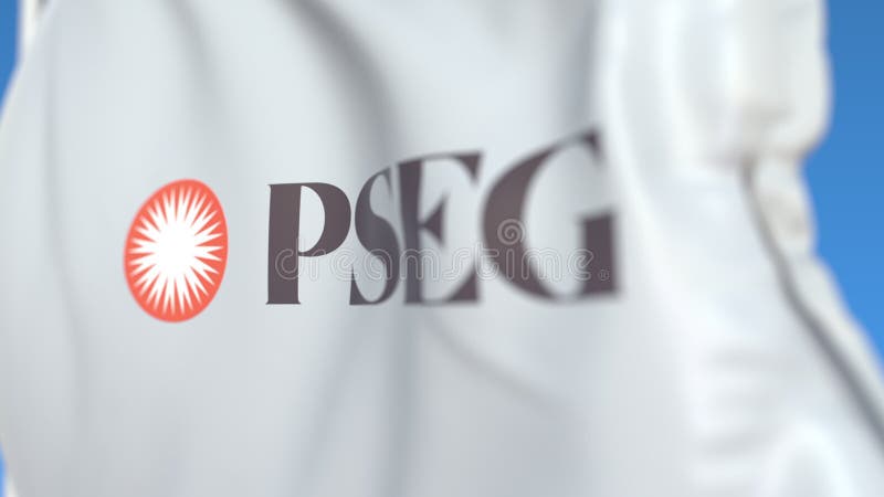 Waving Flag with Public Service Enterprise Group Logo, Close-up ...