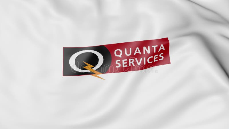 Waving Flag with Quanta Services Logo. Editorial 3D Rendering Editorial ...