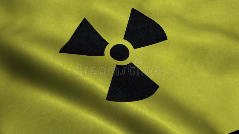 Waving Flag with Radiation Warning Sign Stock Footage - Video of ...