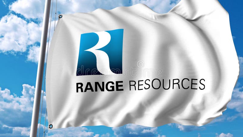 Waving Flag with Range Resources Logo. Editoial 3D Rendering Editorial ...