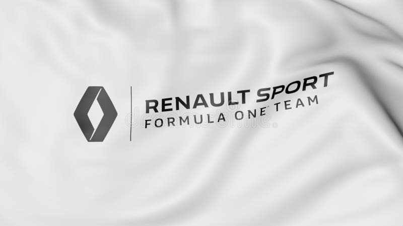 Waving Flag with Renault Sport Formula One Team Logo. Editorial 3D ...