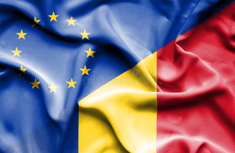Romanian and EU Flag stock image. Image of politics, mine - 75212347