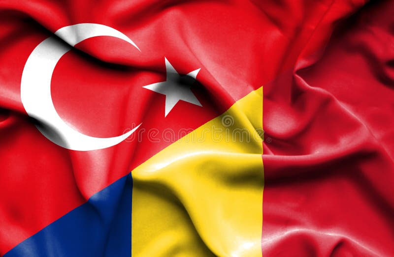 Waving Flag of Romania and Turkey Stock Illustration - Illustration of ...