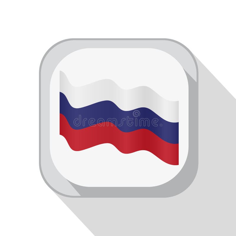 Waving Flag of Russia on the Button. Vector Illustration. Stock ...