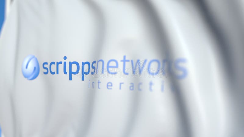 Flying Flag with Scripps Networks Interactive Logo, Close-up. Editorial ...