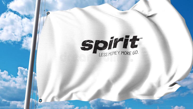 Waving Flag with Spirit Airlines Logo. 3D Rendering Editorial Photo ...