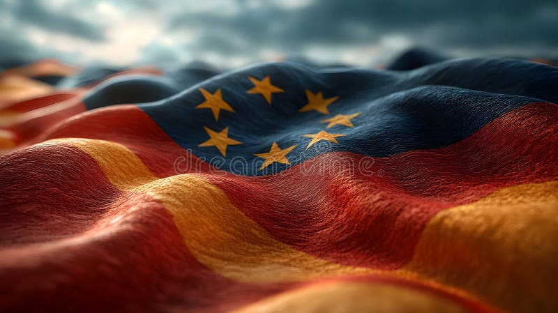 Waving Flag with Stars Illustration Stock Illustration - Illustration ...