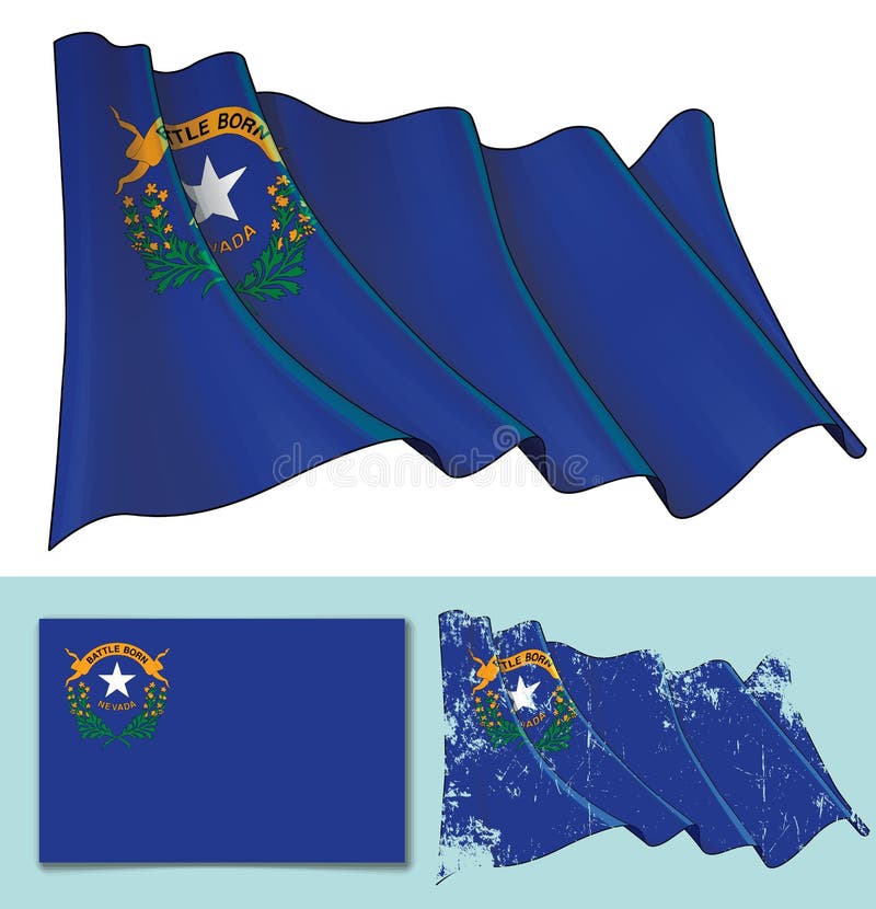 Waving Flag of the State of Nevada Stock Vector - Illustration of vegas ...