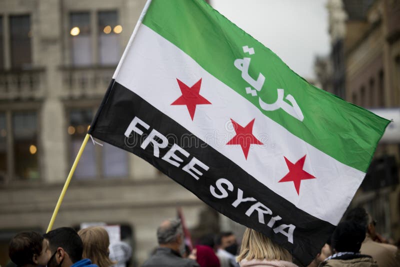 Waving Flag of the Syrian Arab Republic in Amsterdam. 2021 05 22 ...