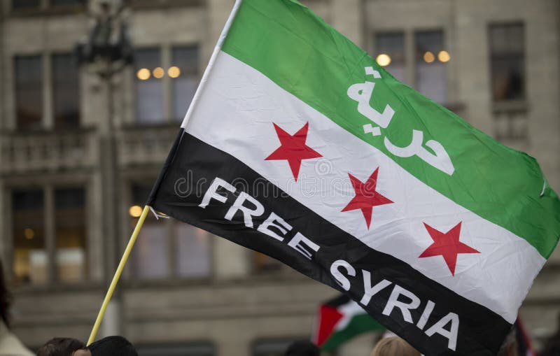 Waving Flag of the Syrian Arab Republic in Amsterdam. 2021 05 22 ...