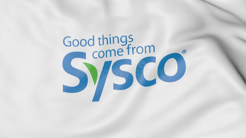 Waving Flag with Sysco Corporation Logo. Editorial 3D Rendering ...