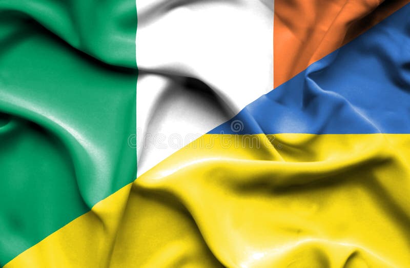 Ukraine and Ireland. the Ukrainian and Irish Flags. Official Colors ...
