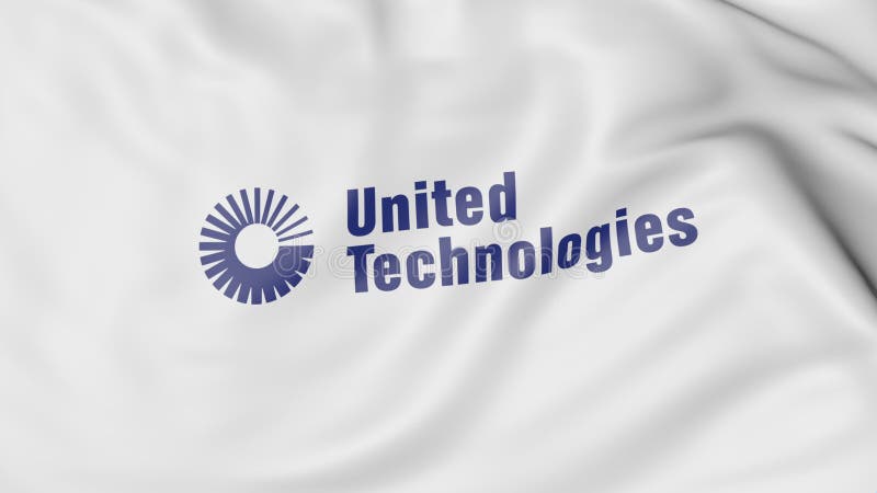 Waving Flag with United Technologies Logo. Editorial 3D Rendering Editorial Image - Illustration ...