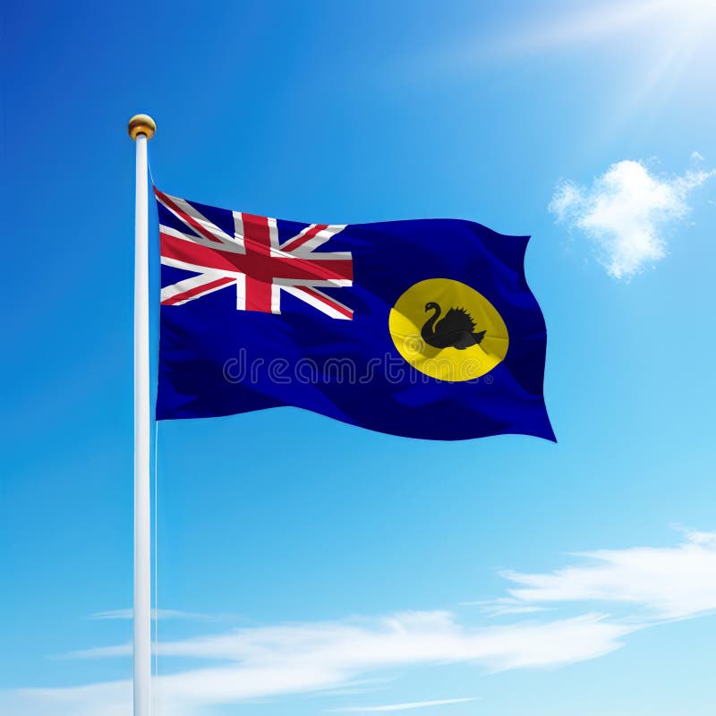 Waving Flag of Western Australia is a State of Australia on Flag Stock ...