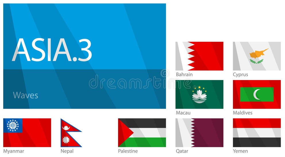 World Flags Country Border Asian Set Stock Illustrations – 42 World ...