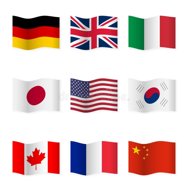 Waving Flags of Different Countries 5 Stock Vector - Illustration of ...