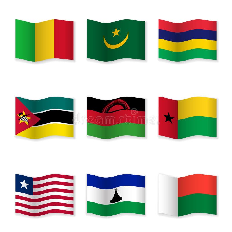 Waving Flags Of Different Countries Stock Vector Illustration Of