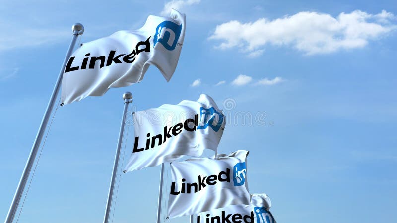 Linkedin flag editorial photo. Illustration of closeup - 112873776