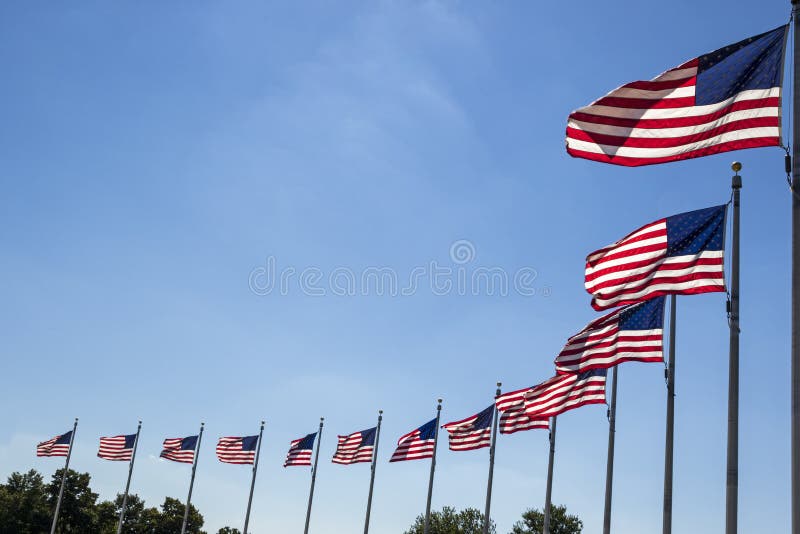 Waving Flags stock image. Image of america, waving, monument - 64179843