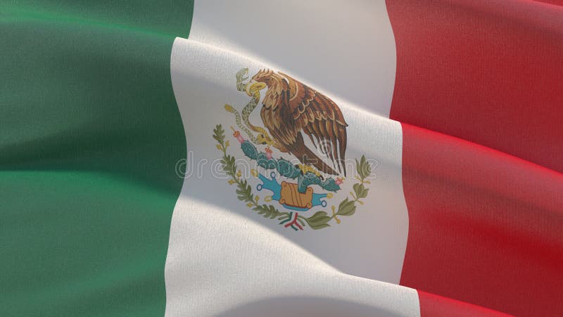 Waving Flags of the World - Flag of Mexico. 3D Illustration. Stock ...