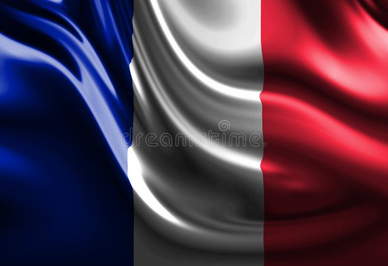 Waving french flag stock illustration. Illustration of star - 4226772