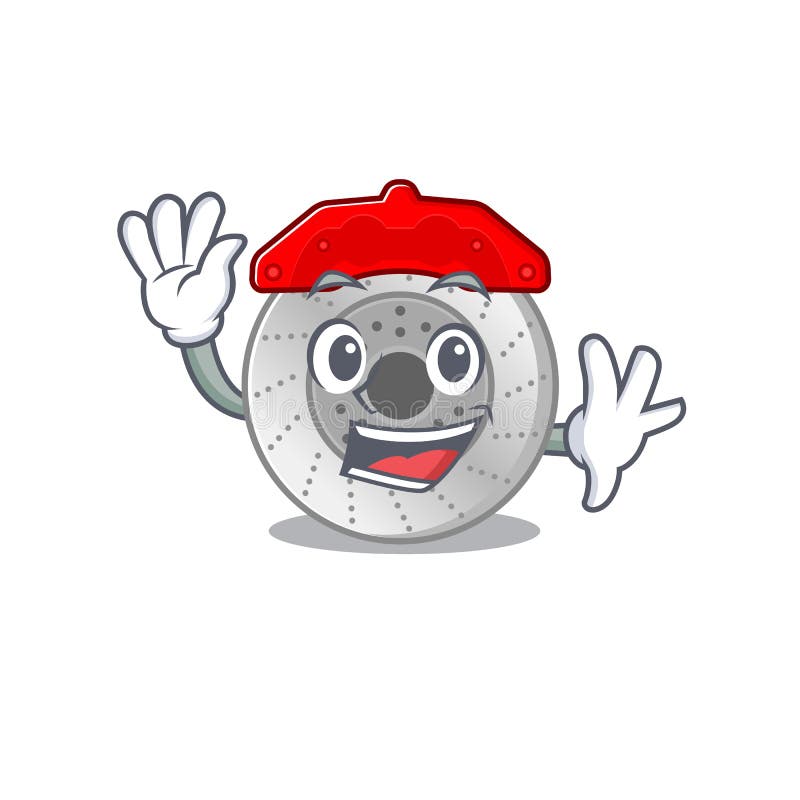 Waving Friendly Car Brake Cartoon Character Design Stock Vector ...