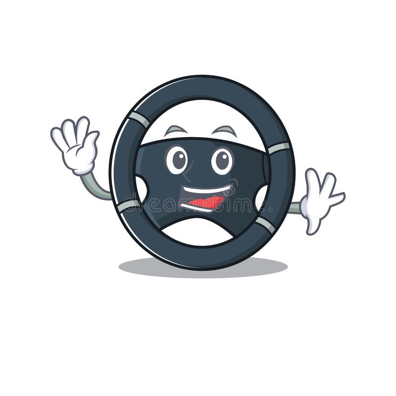 Waving Friendly Car Steering Cartoon Character Design Stock Vector ...
