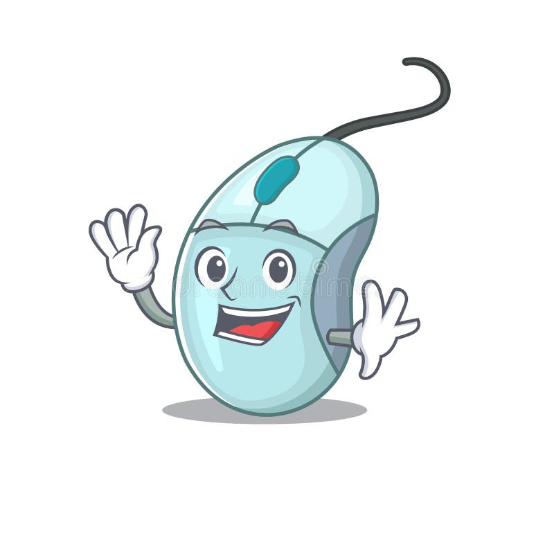 Waving Friendly Computer Mouse Cartoon Character Design Stock Vector ...