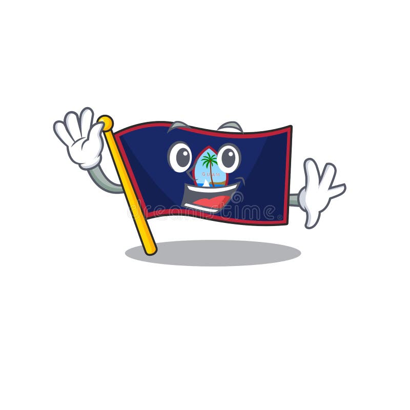 Waving Friendly Flag Guam Cartoon Character Design Stock Vector ...