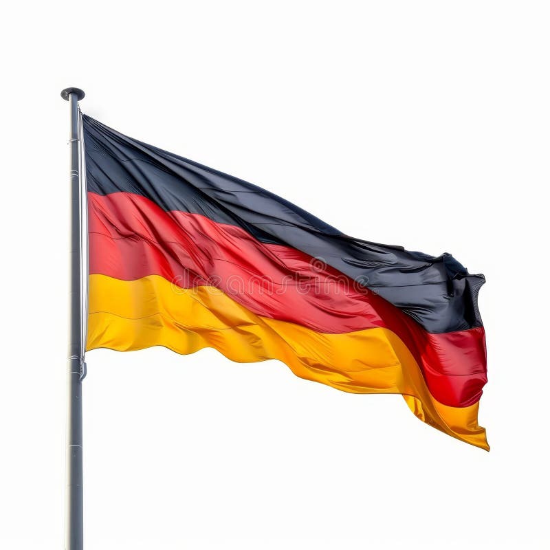 Waving German Flag Against Clear Sky Stock Illustration - Illustration ...