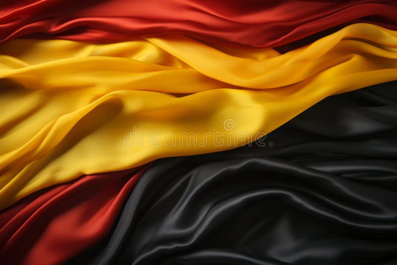 Waving German Flag on Independence Day with Fabric Texture Background ...