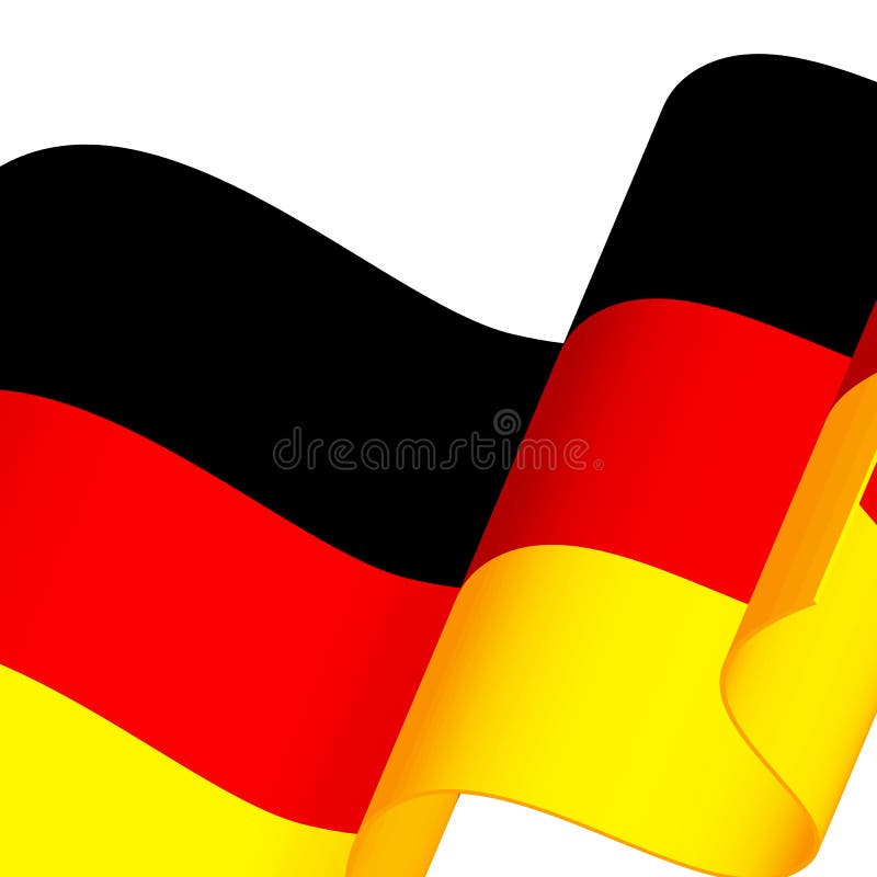 Waving Germany Flag Isolated on White Background Stock Illustration ...