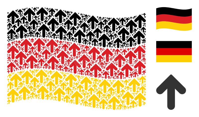 Waving German Flag Pattern of Arrow Direction Items Stock Vector ...