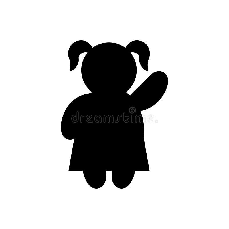 Waving girl icon stock vector. Illustration of shaped - 92816715