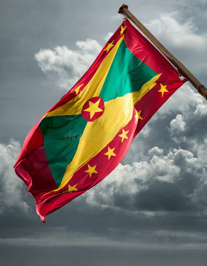 Waving Grenada Flag. stock illustration. Illustration of frame - 301232989